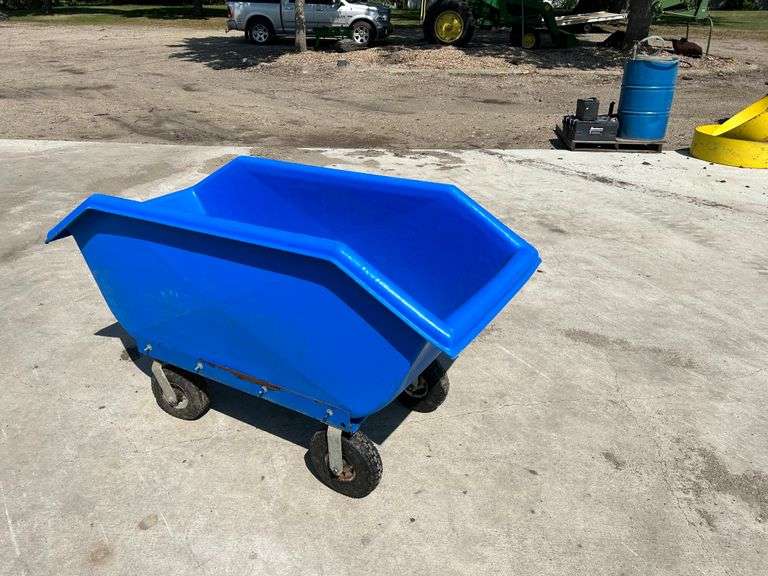 Feed Cart, Poly, on 4 Wheels, 68"L, 32"W, 37" Tall, *(2) New Tires ...