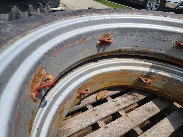 (2) 11.2-36 Delta Sure Cleat on Silver Rims, off Farmall Super C, Rims ...