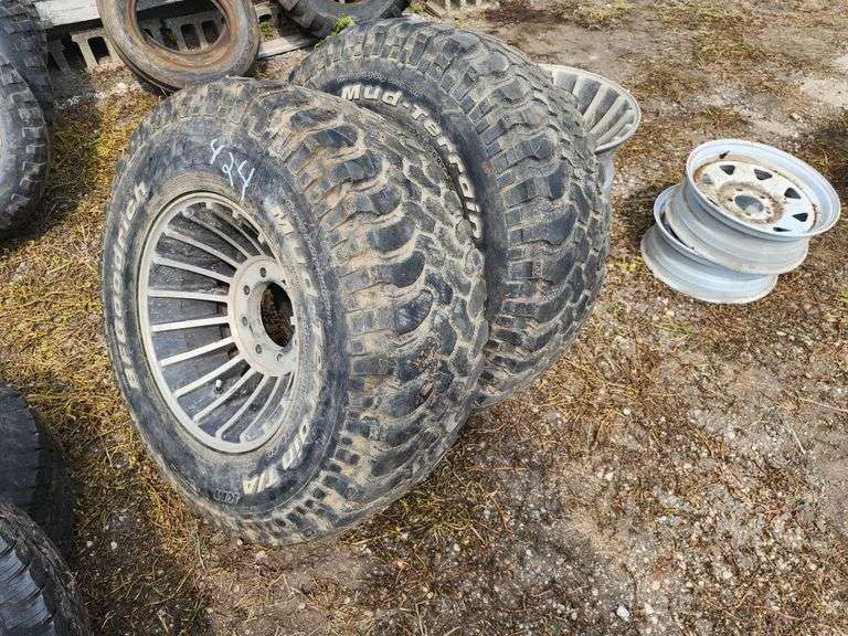 Set of 4 Rims, 2 33 x 12.5 x 16.5 Tires, 8 Bolt Ford Rims. Buying All ...