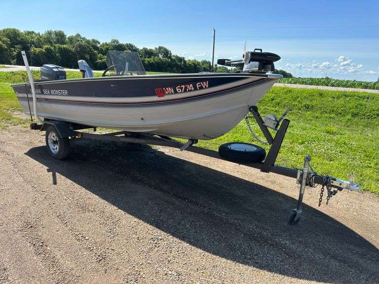 1992 Sylvan Sea Monster 16' Boat, Auto Pilot Trolling Motor, 75hp ...