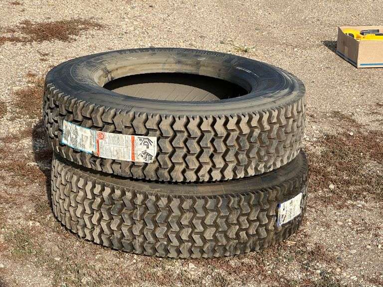 (2) Aurora 245/70R19.5 New Recap Truck Tires - Fragodt Auction and Real ...