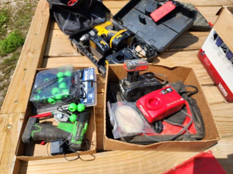 DeWalt 18V Drill, Snap-On Electric Impact Driver, Elastic Straps ...