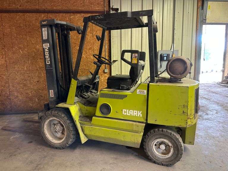 Clark GPX30 Forklift, 4,500 Hours, Propane, 3 Stage Mast, 4’ Pallet ...