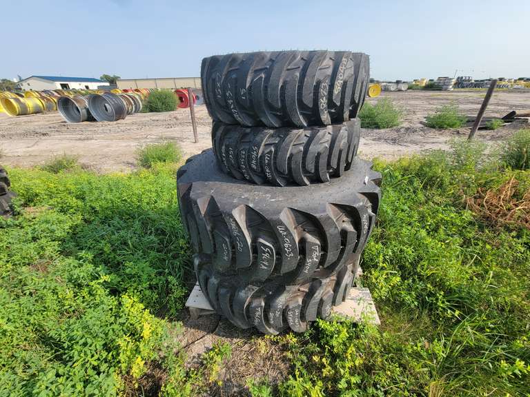 New - 2 Front and 2 Rear Compact Tractor Tires on John Deere Rims ...