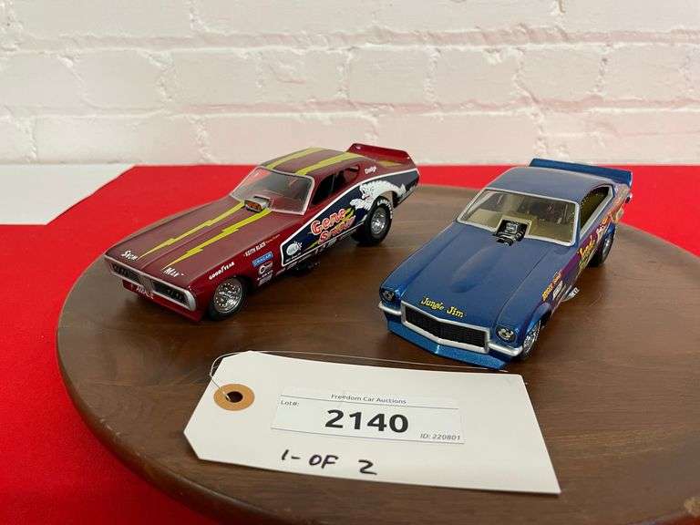 Set of 2 "Funny Car" Collectables - Spankys Freedom Car Auctions