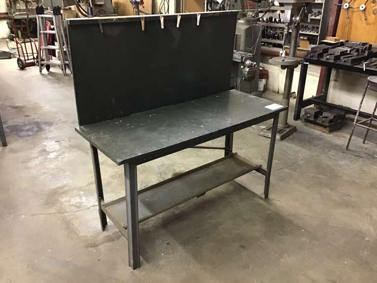 24" x 5' Work Bench with backboard - Gavel Roads Online Auctions