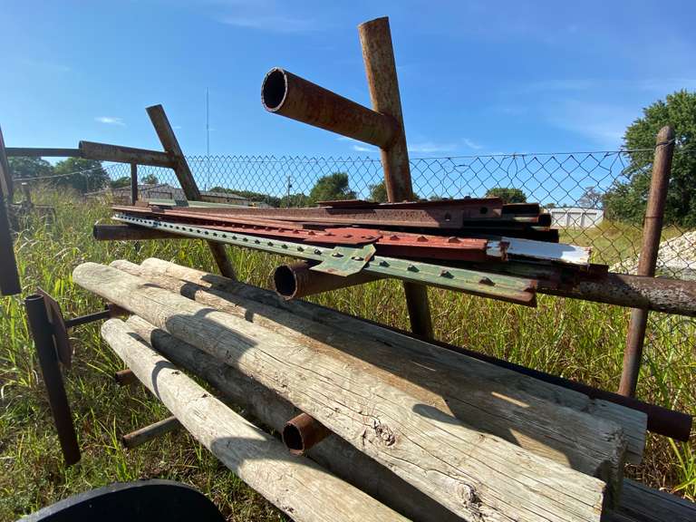 T-Posts, Wood Posts, Rolls of Barbed Wire & Material Storage Rack ...