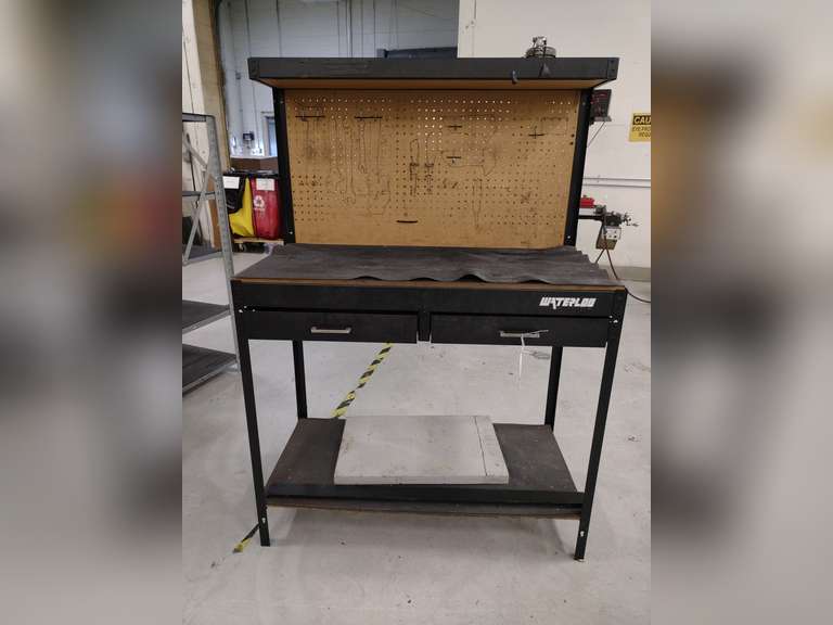 Waterloo Workbench w/2 Drawers & Pegboard - Gavel Roads Online Auctions