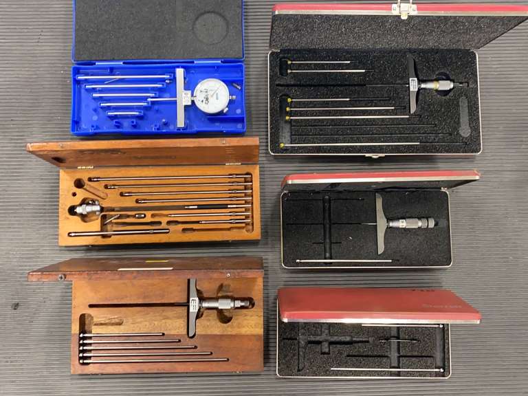 (3) Starrett & (1) Fowler Micrometer Depth Gauges - Gavel Roads Online ...