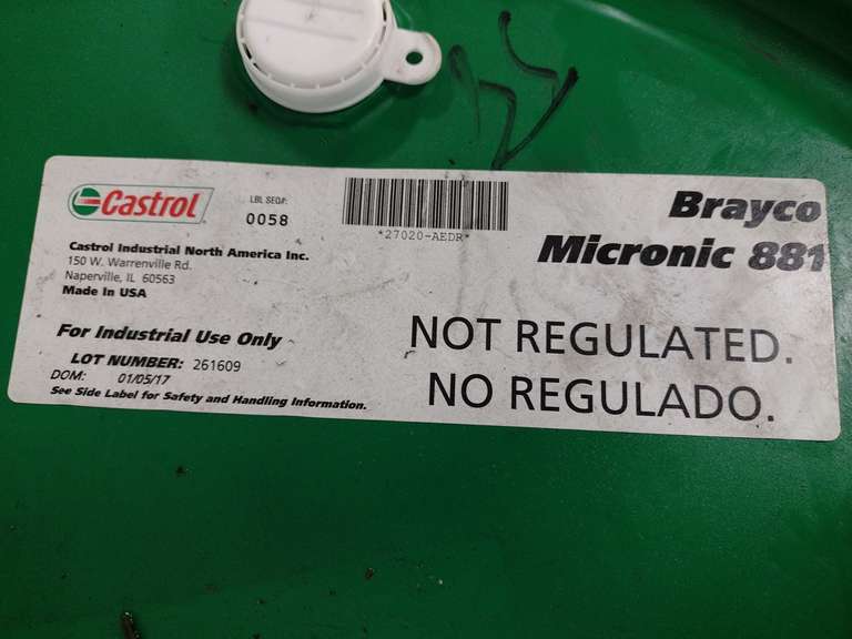 55 Gallon Drum of Castrol Brayco Micronic 881 Hydraulic Fluid - Gavel ...