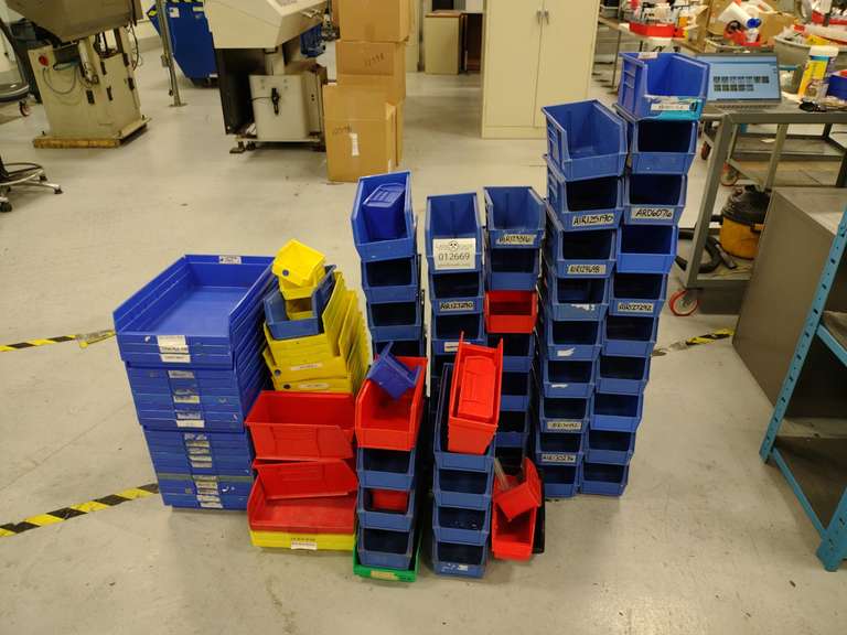 Assorted Plastic Hardware Storage Bins - Gavel Roads Online Auctions