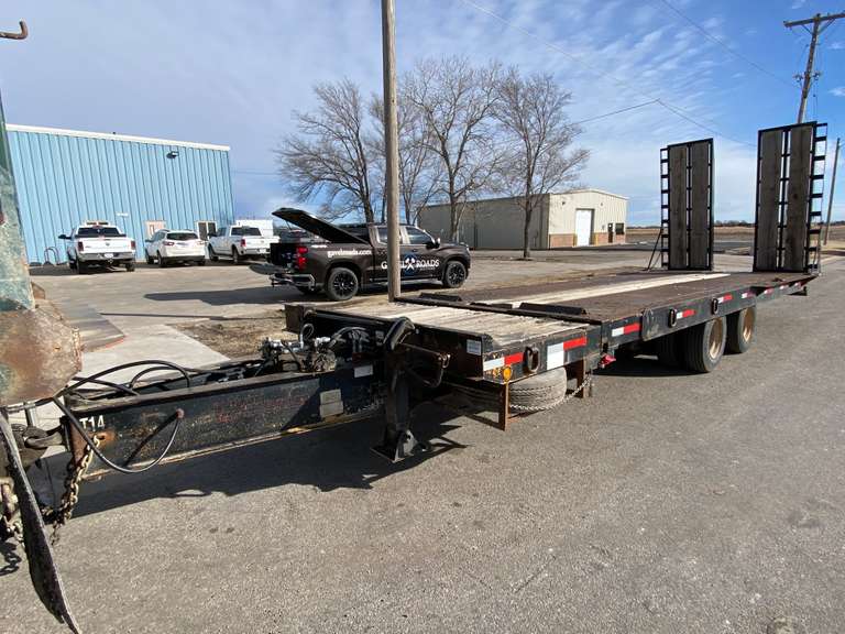 1990 Custom Hydraulic Tilt Deck Equipment Trailer w/ Hydraulic Assisted ...