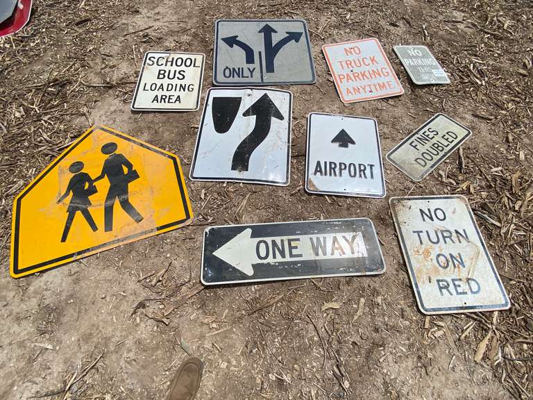 Lot of (10) Misc. Road Signs - Gavel Roads Online Auctions