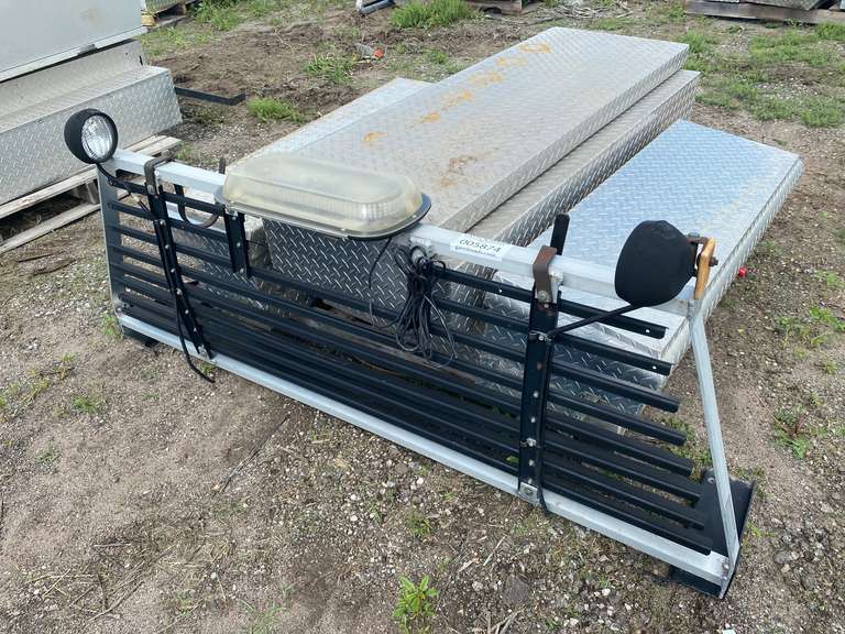 Aluminum Truck Headache Rack, (2) Side Tool Boxes, (1) Full Size Tool ...