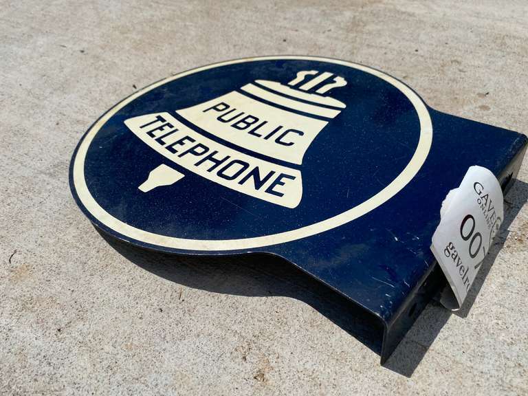 Public Telephone Sign - Gavel Roads Online Auctions