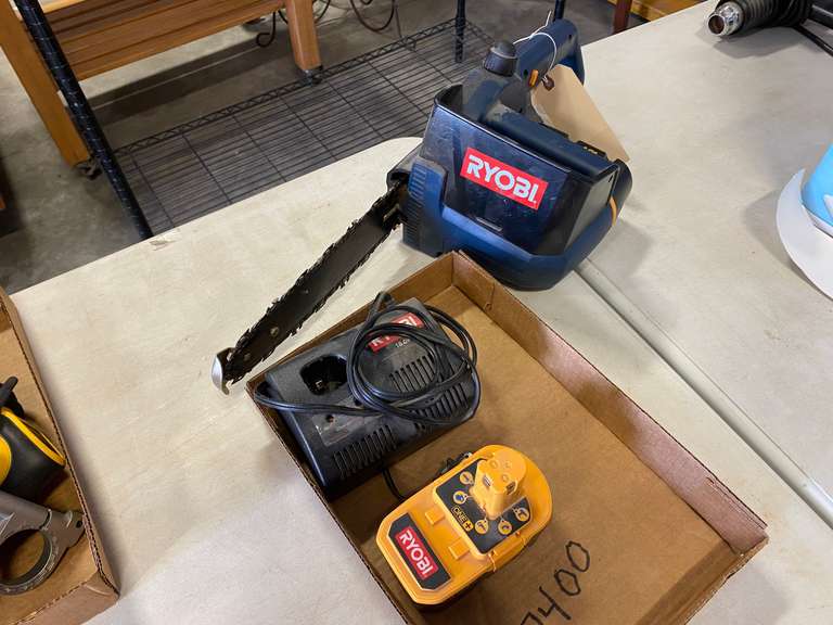 Ryobi Chain Saw & Chargers - Gavel Roads Online Auctions
