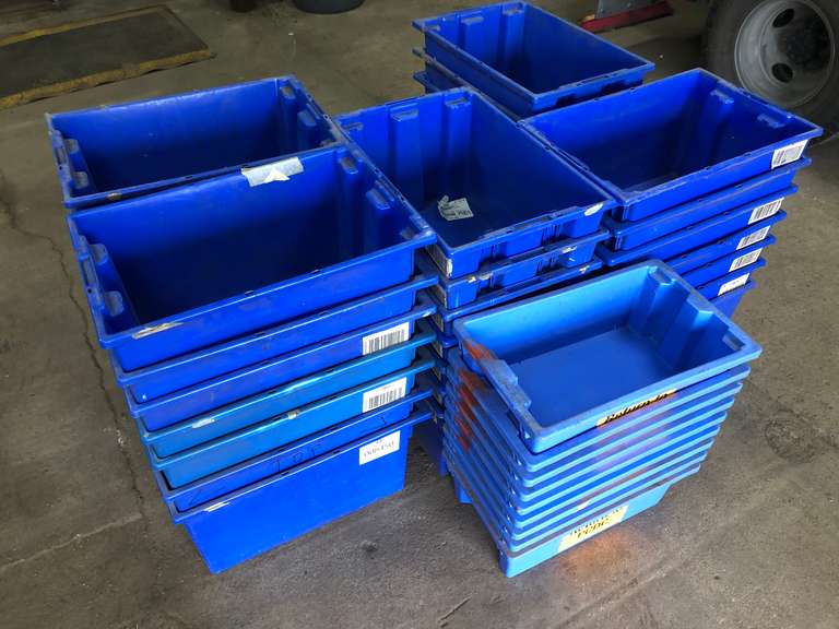 (43) Blue Stackable Bins - Gavel Roads Online Auctions