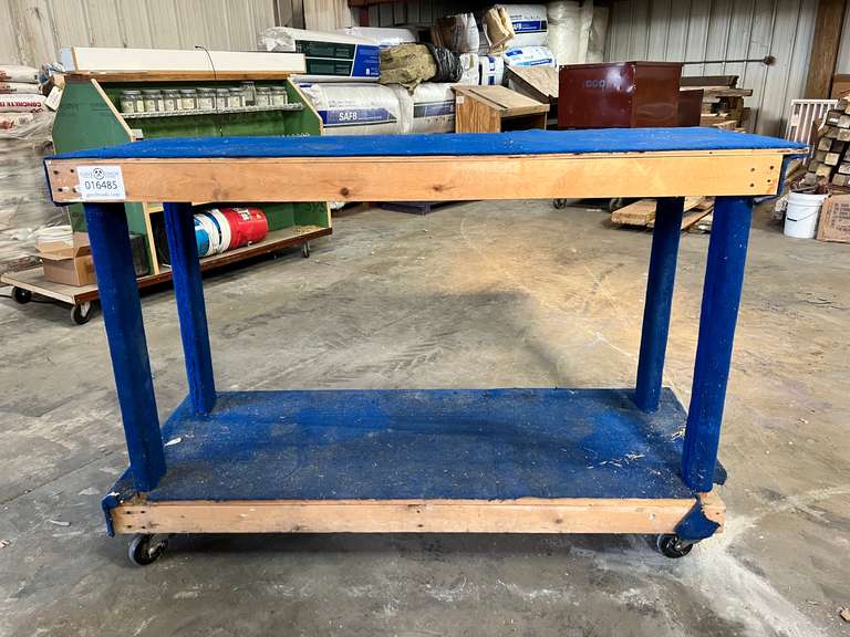 Rolling Work Table/Shelf - Gavel Roads Online Auctions
