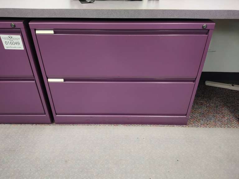 (3) Purple Lateral Filing Cabinets - Gavel Roads Online Auctions