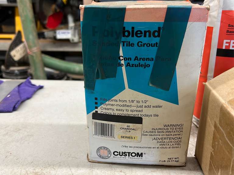 Assorted Tile Grout, Feather Finish & Bags of Mortar Color - Gavel ...