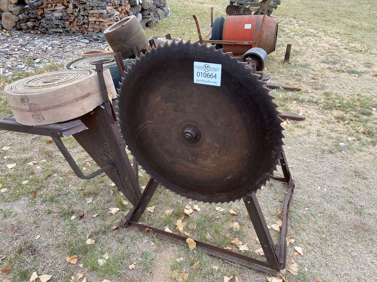 Antique Buzz Saw & Assorted Belts - Gavel Roads Online Auctions