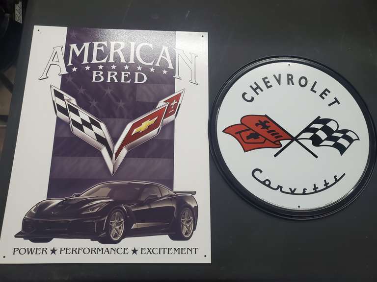 (2) Reproduction Corvette Signs - Gavel Roads Online Auctions