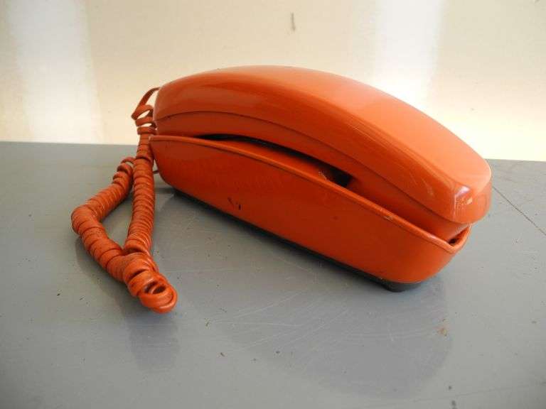 Vintage Orange Trimline Push Button Telephone - GC5 Auctions