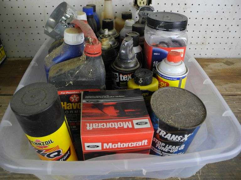Bin of Oil and Engine Maintenance with Household Solvents - GC5 Auctions