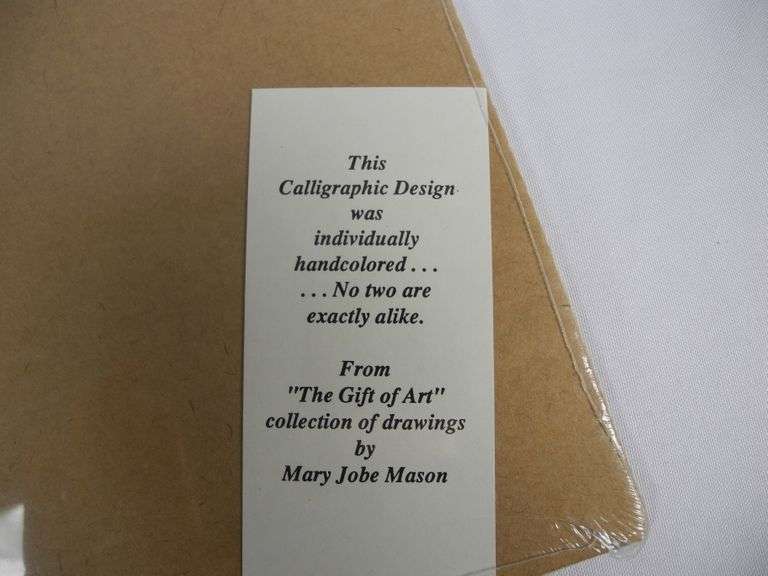 Unframed Mary Jobe Mason Calligraphy Print - GC5 Auctions