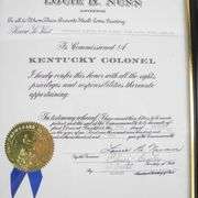 Framed Kentucky Colonel Appointment Certificate - GC5 Auctions