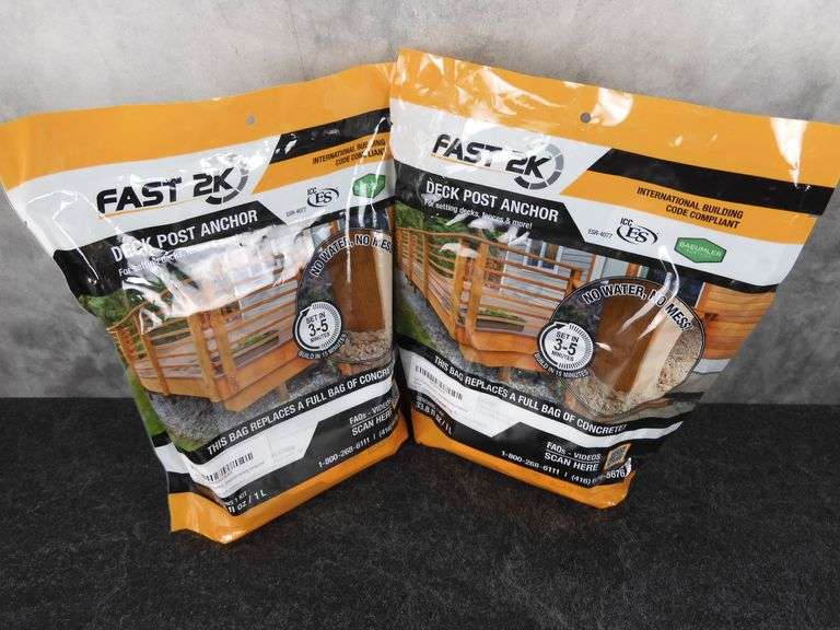 2 Bags of Fast 2K Deck Post Anchor Footing Compound - GC5 Auctions