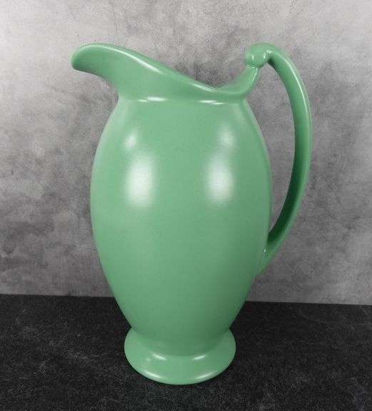 Large Vintage Teal Green Haeger Pottery Pitcher - GC5 Auctions