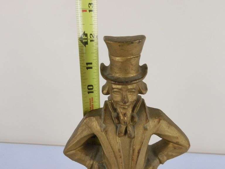 Vintage Brass Uncle Sam Door Stop - GC5 Auctions