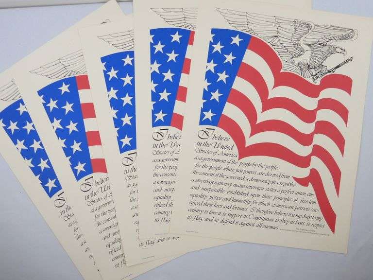 Lot of 5 "America's Creed" Heavy Posters - GC5 Auctions