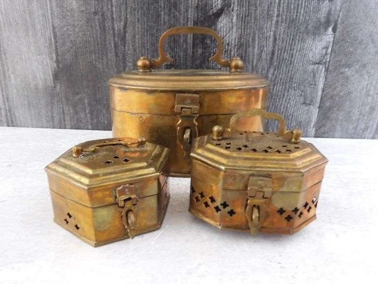 Collection of Vintage Brass Boxes - GC5 Auctions