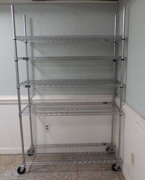 Nice Chrome 800lb Capacity Metro Rolling Rack #1 with 2 Shelves - GC5 ...
