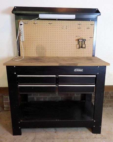 Nice Metal Kobalt Work Bench with Light and Pegboard - GC5 Auctions