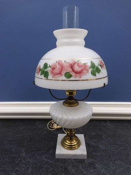 Antique Electrified Table Oil Lamp - GC5 Auctions