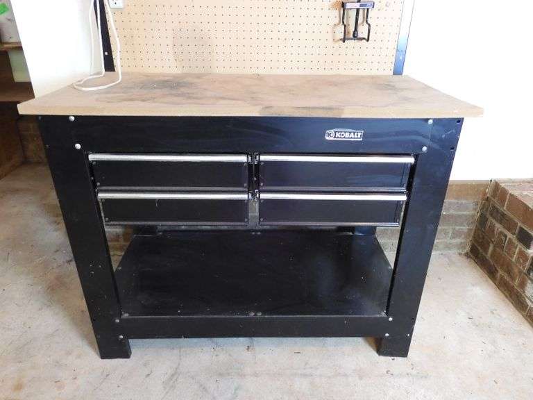 Nice Metal Kobalt Work Bench with Light and Pegboard - GC5 Auctions