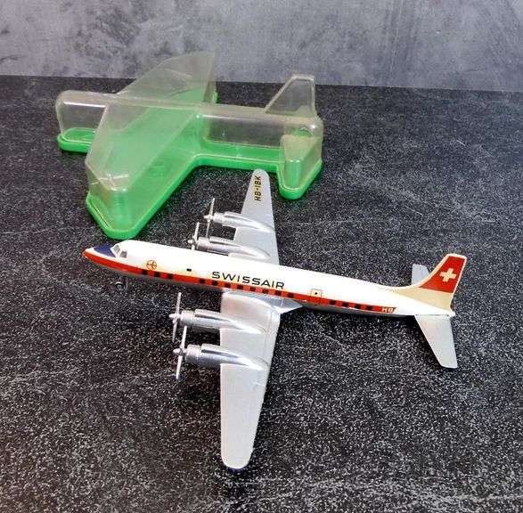 Vintage Tekno Denmark Metal Swissair HB-IBK Airplane With Case - GC5 ...