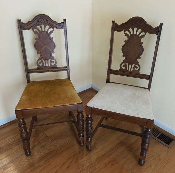 Pair of Vintage Chairs with Mis-Matched Upholstery - GC5 Auctions