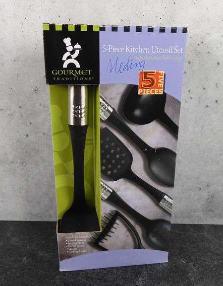 New 5 Piece Kitchen Utensil Set in Box - GC5 Auctions