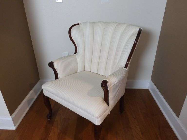 Vintage White Channel Back Chair - GC5 Auctions