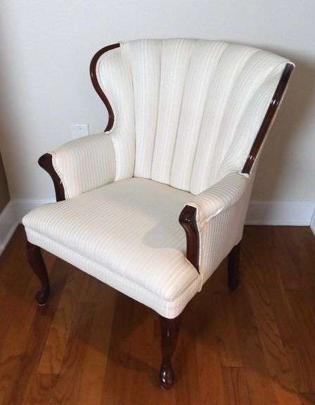 Vintage White Channel Back Chair - GC5 Auctions