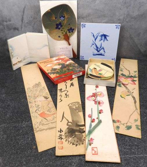 Collection of Beautiful Japanese Collectibles with Original Watercolors ...