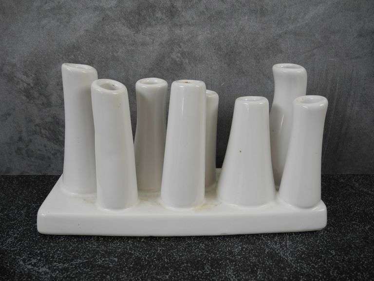 Unique Torre Tagus Collection White Ceramic Multi-Bud Vase - GC5 Auctions