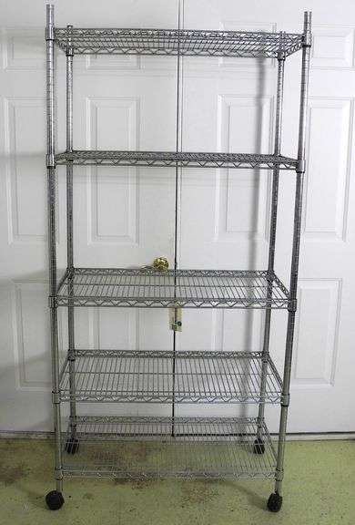 Stainless Steel 5 Shelf Rolling Rack - GC5 Auctions