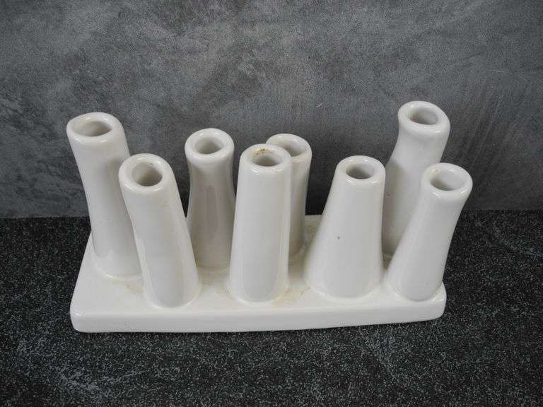 Unique Torre Tagus Collection White Ceramic Multi-Bud Vase - GC5 Auctions