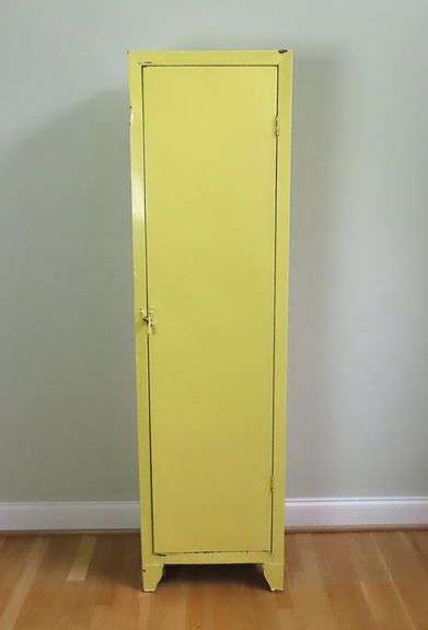 Vintage Yellow Locker Style Cabinet - GC5 Auctions