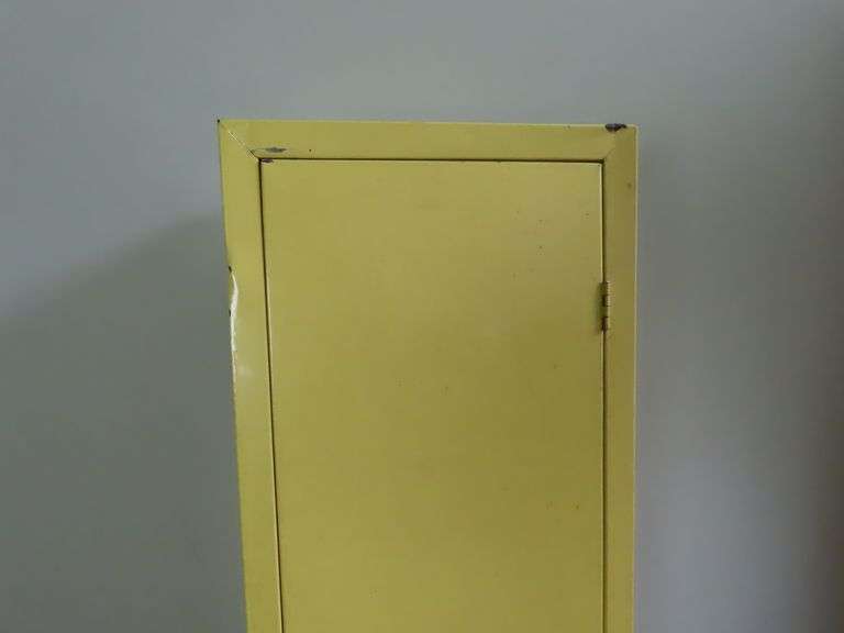Vintage Yellow Locker Style Cabinet - GC5 Auctions